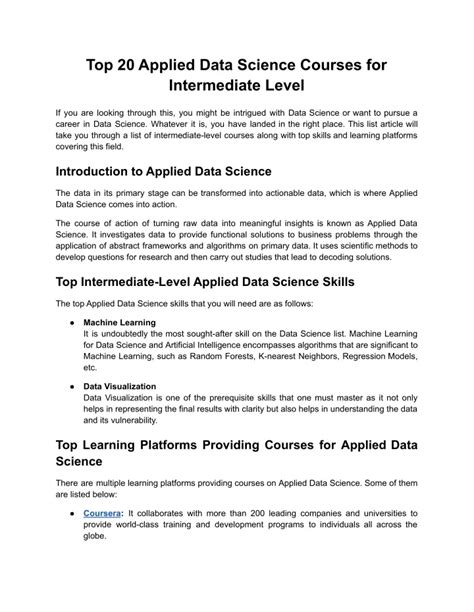 Ppt Applied Data Science Intermediate Level Powerpoint Presentation