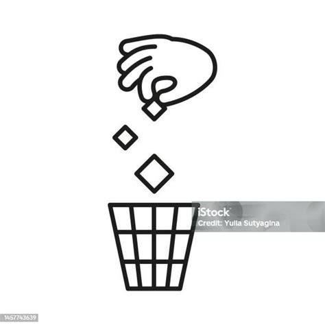 규칙 바구니에 쓰레기를 꺼내고 금지 경고 표시 화장실에 쓰레기를 버리지 마십시오 쓰레기통에 쓰레기를 버릴 수 있습니다 지구 오염 문제 깨끗합니다 벡터 건강한 생활방식에 대한