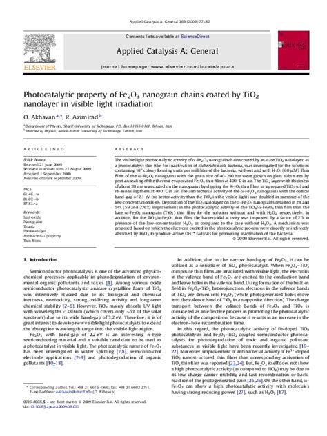Pdf The Effect Of Annealing Temperature Growth On Fe Tio2 Thin Film Photoactivity In Methylene