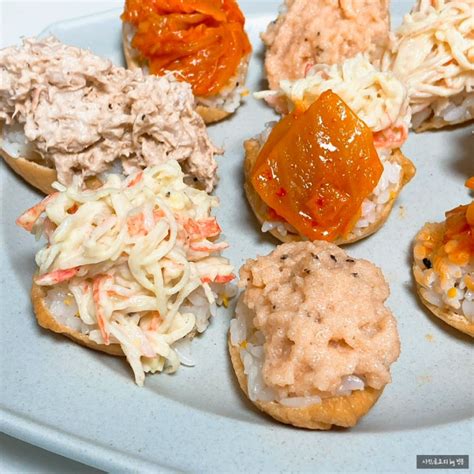 도제 유부초밥 만들기 명란 마요 크래미 와사비마요 참치 마요