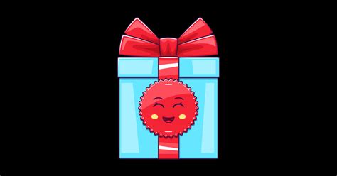 Cartoon Kawaii Gift Box With Smiling Eyes Kawaii Gift Sticker Teepublic