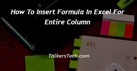 How To Insert Formula In Column Excel Design Talk
