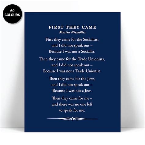 First They Came For Poster Etsy