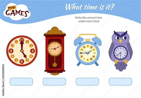 Telling Time Worksheet Write The Time Shown On The Clock Cartoon