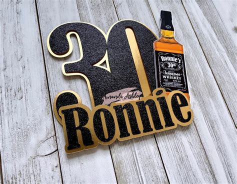 Whiskey Cake Topper Jack Daniel Cake Topper Custom Cake Etsy