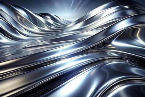 Abstract Metallic Waves Landscape Background Stock Illustration Illustration Of Abstract