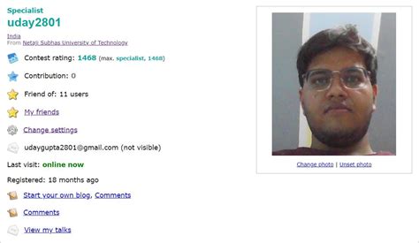 Uday Gupta On Linkedin Finally Became Specialist After More Than 1 Year On Codeforces
