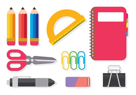 School Supplies Vector Set 223635 Vector Art At Vecteezy