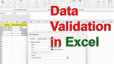 Data Validation Control User Input And Accuracy Excel Tutorial Part 1350 Youtube