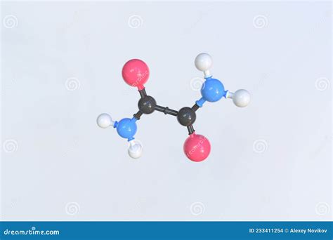 Molecule Of Oxamide Isolated Molecular Model 3d Rendering Stock