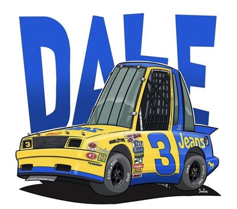 Dale Earnhardt Auto Racing Legend Nascar Truck Drawing Nascar