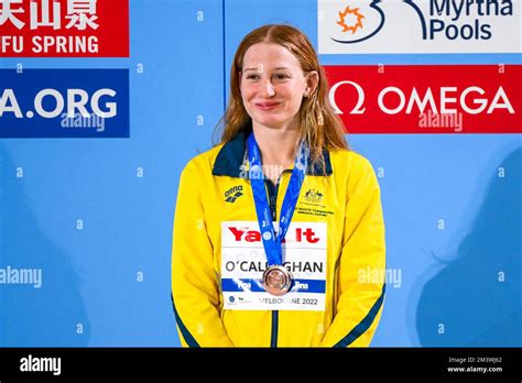 Mollie Ocallaghan Of Australia Stands With The Bronze Medal After
