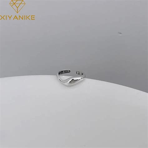 Xiyanike 여성용 심플 웨이브 아크 오픈 커프 손가락 반지 한국 패션 빈티지 주얼리 친구 선물 파티 Aliexpress