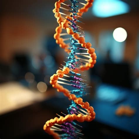 Premium Ai Image 3d Model Of A Dna Strand Showcased In A Biology