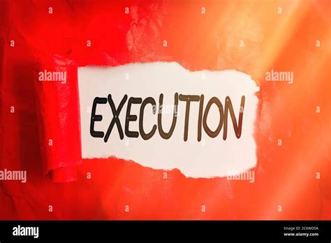 Conceptual Hand Writing Showing Execution Concept Meaning It Executes Or Imposes A Program