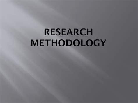 Research Methodology Course Lecture Series Pptx