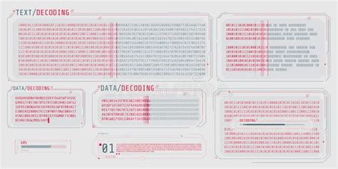 Data Entry And Text Decoding On Futuristic Interface Screen Stock Vector Illustration Of