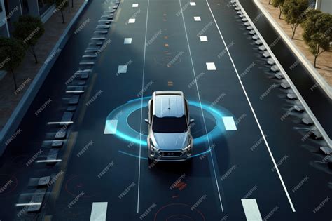 Premium Ai Image A Self Driven Car On The Road