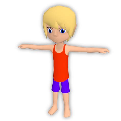 낮은 폴리 만화 소년 3d 모델 5 Unknown Obj Fbx 3ds Free3d