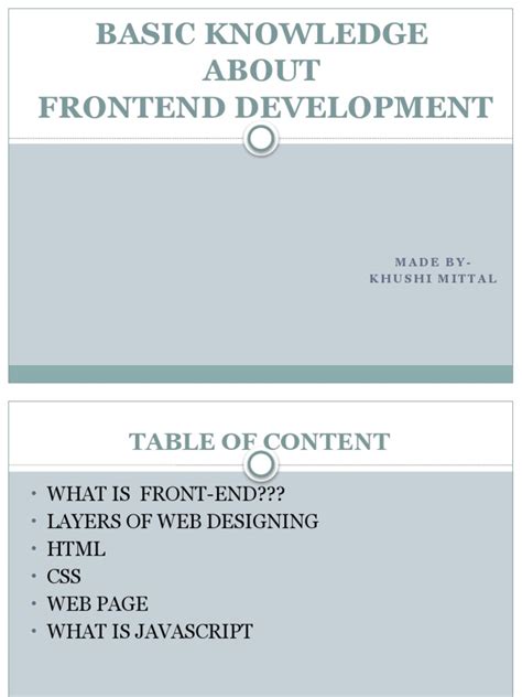 Basic Knowledge About Frontend Development Download Free Pdf Html