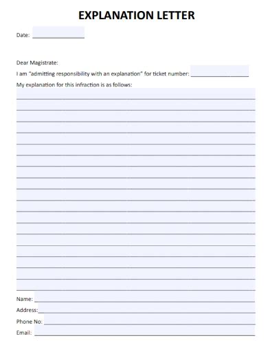 54 Letter Of Explanation Examples To Download