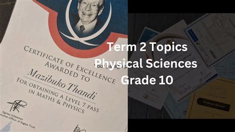Physical Sciences Term 2 Topics Grade 10 Youtube