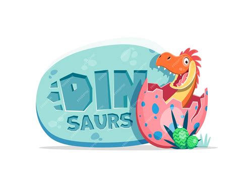 Premium Vector Cartoon Funny Dinosaur Character And Dino Egg