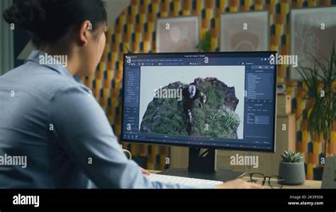 Asian Female D Designer Making Animation For Video Game Character