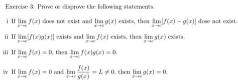 Solved Exercise 3 Prove Or Disprove The Following Chegg Com