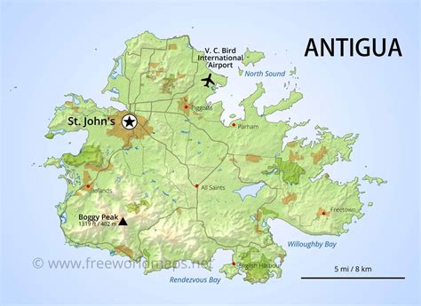 Printable Map Of Antigua