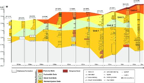A Stratigraphic Logs And Correlation Along The Neales Cliff Western