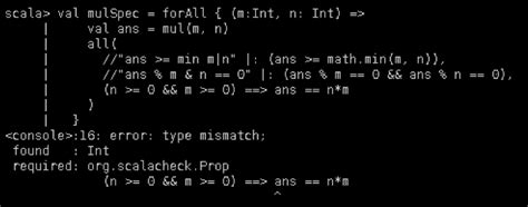 Scala Scalacheck Prop Type Mismatch Stack Overflow