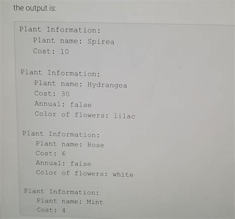 Solved 1210 Lab Plant Information Arraylist Given A Base