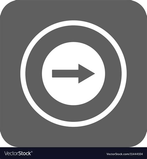 Right Rounded Arrow Flat Squared Icon Royalty Free Vector