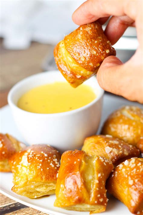 Soft Pretzel Bites With Cheese Sauce Platings And Pairings