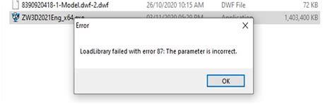 Zw3d安装时提示 Loadlibrary Failed With 87 The Parameter Is Incorrect” Technical Knowledge Base Cn