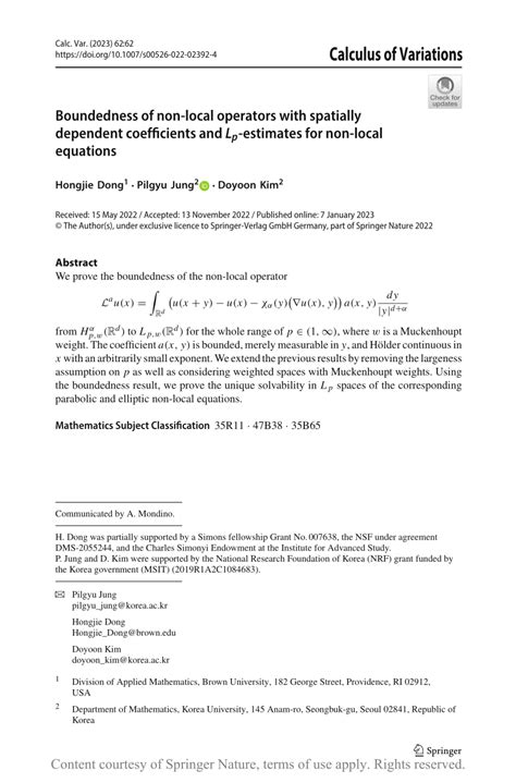 Boundedness Of Non Local Operators With Spatially Dependent