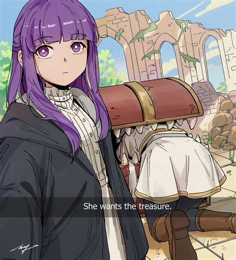 She Wants The Treasure Frieren Stuck In Mimic Chest Know Your Meme