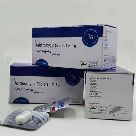 Azithromycin Tablets 1gm Strength 1000 Mg Packaging Size 1x10 At ₹ 100 Stripe In Nagpur