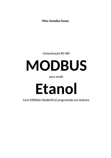 Comunicação Rs 485 Modbus Para Medir Etanol Com Esp8266 Nodemcu