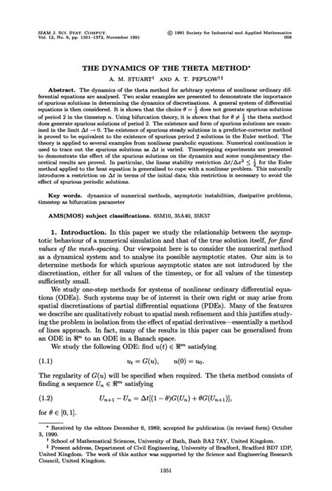 Pdf The Dynamics Of The Theta Method