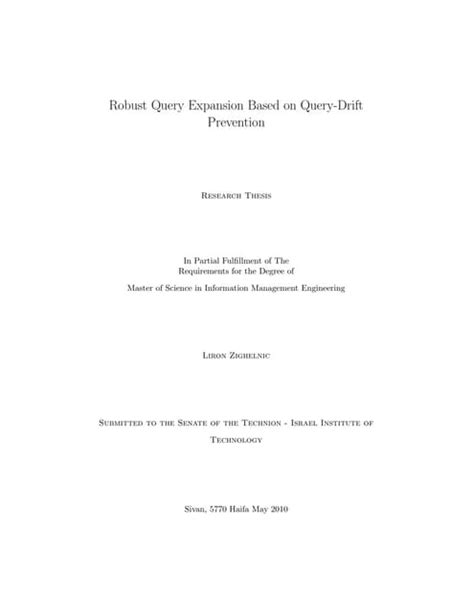 Query Drift Prevention For Robust Query Expansion Pdf