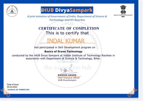 Drone Technology Intern Civil Engineering Company Ihub… Indal Kumar