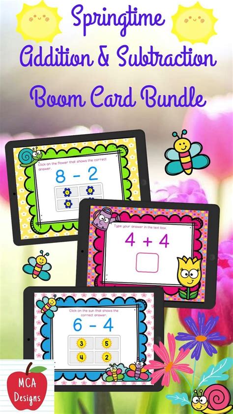 The Spring Addition And Subtraction Boom Card Bundle