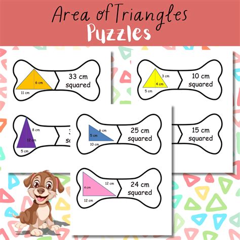 Area Of Triangle Puzzles Activity Free Printable