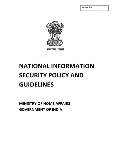 National Information Security Policy And Guidelines Pdf Information Security Security