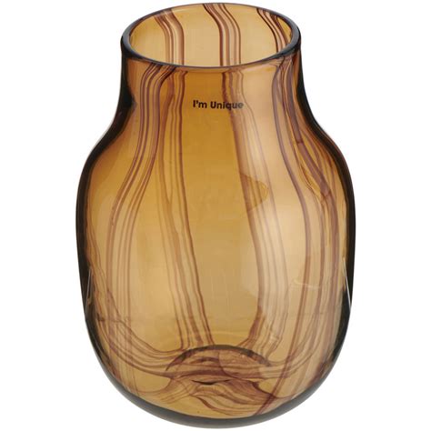 Wilko Two Tone Brown Swirl Glass Vase Wilko