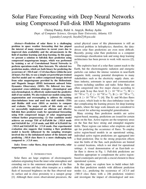 Pdf Solar Flare Forecasting With Deep Neural Networks Using