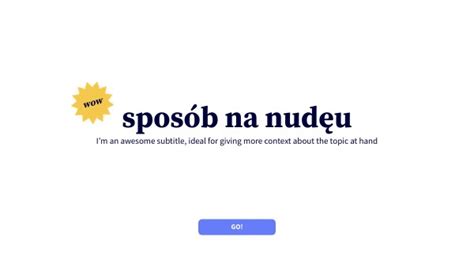 Sposób na nudę Genially
