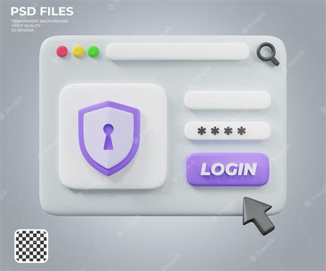 Premium Psd Login And Password Concept 3d Illustration Website